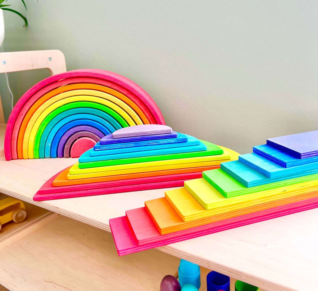 Wooden Rainbow Bundle - Eco-Friendly Montessori Toy