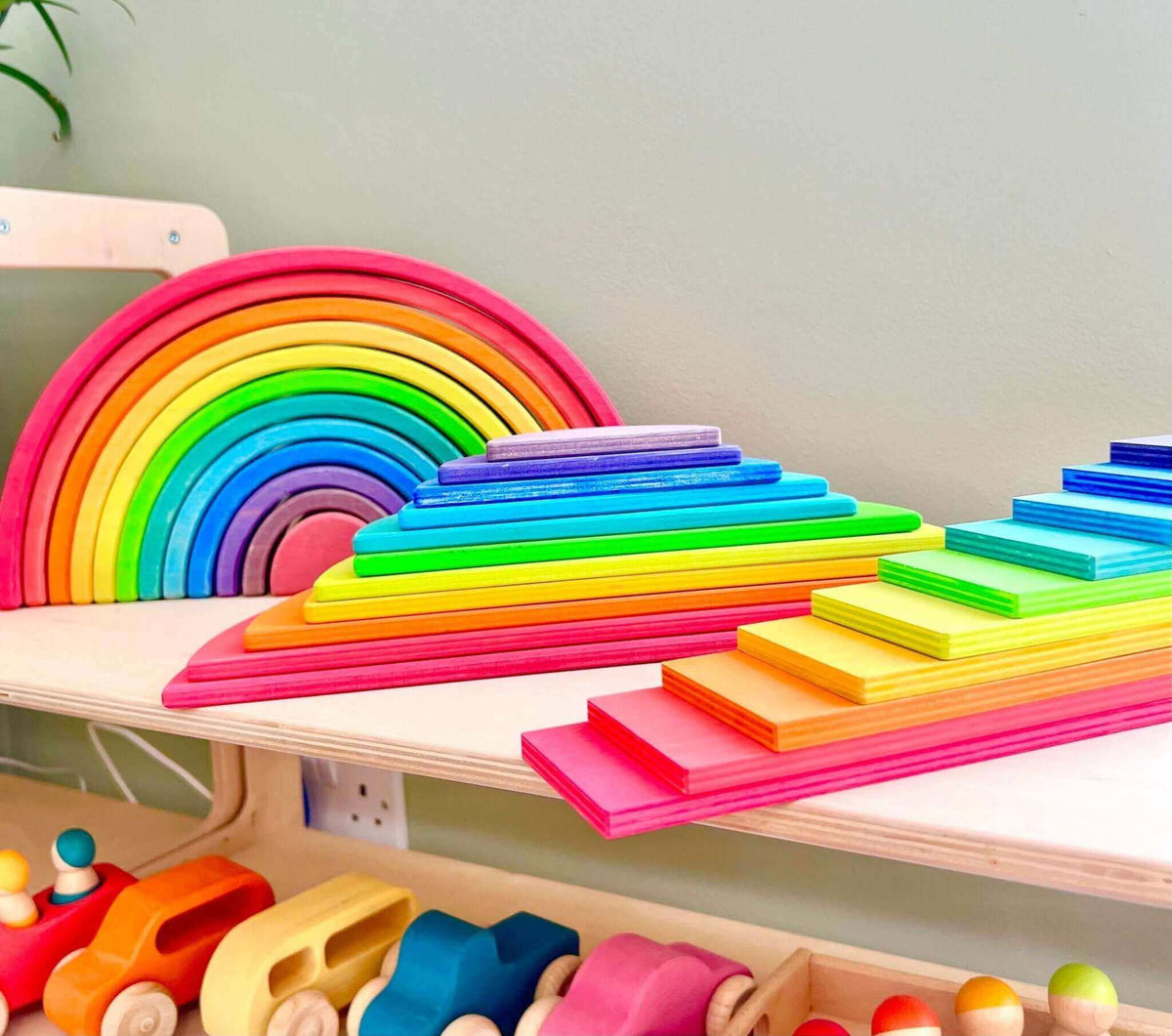 Wooden Rainbow Bundle - Eco-Friendly Montessori Toy